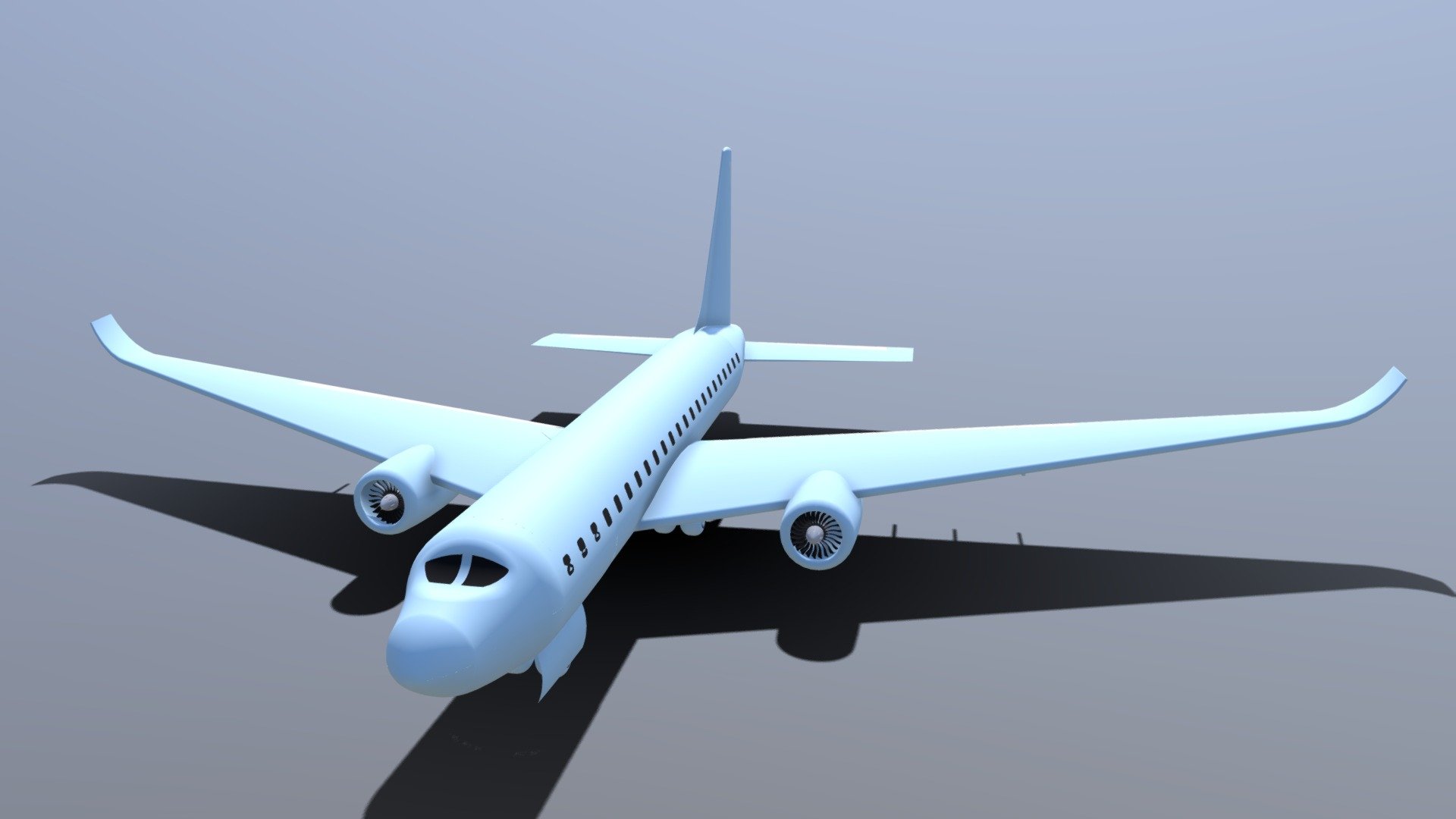 Commercial Aircraft - Download Free 3D model by Yash Thummar (@yos7 ...