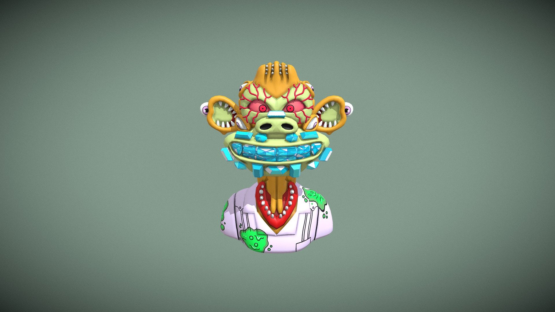 Mutant Ape Yacht Club #3049 - 3D model by psychrome [a227982] - Sketchfab