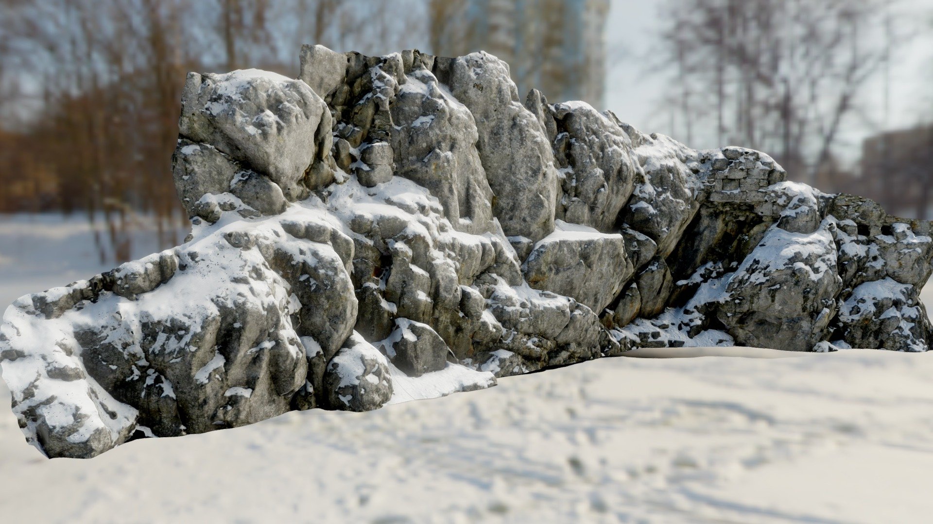 W042 Snowy Cliff_Free version - Download Free 3D model by bimage ...