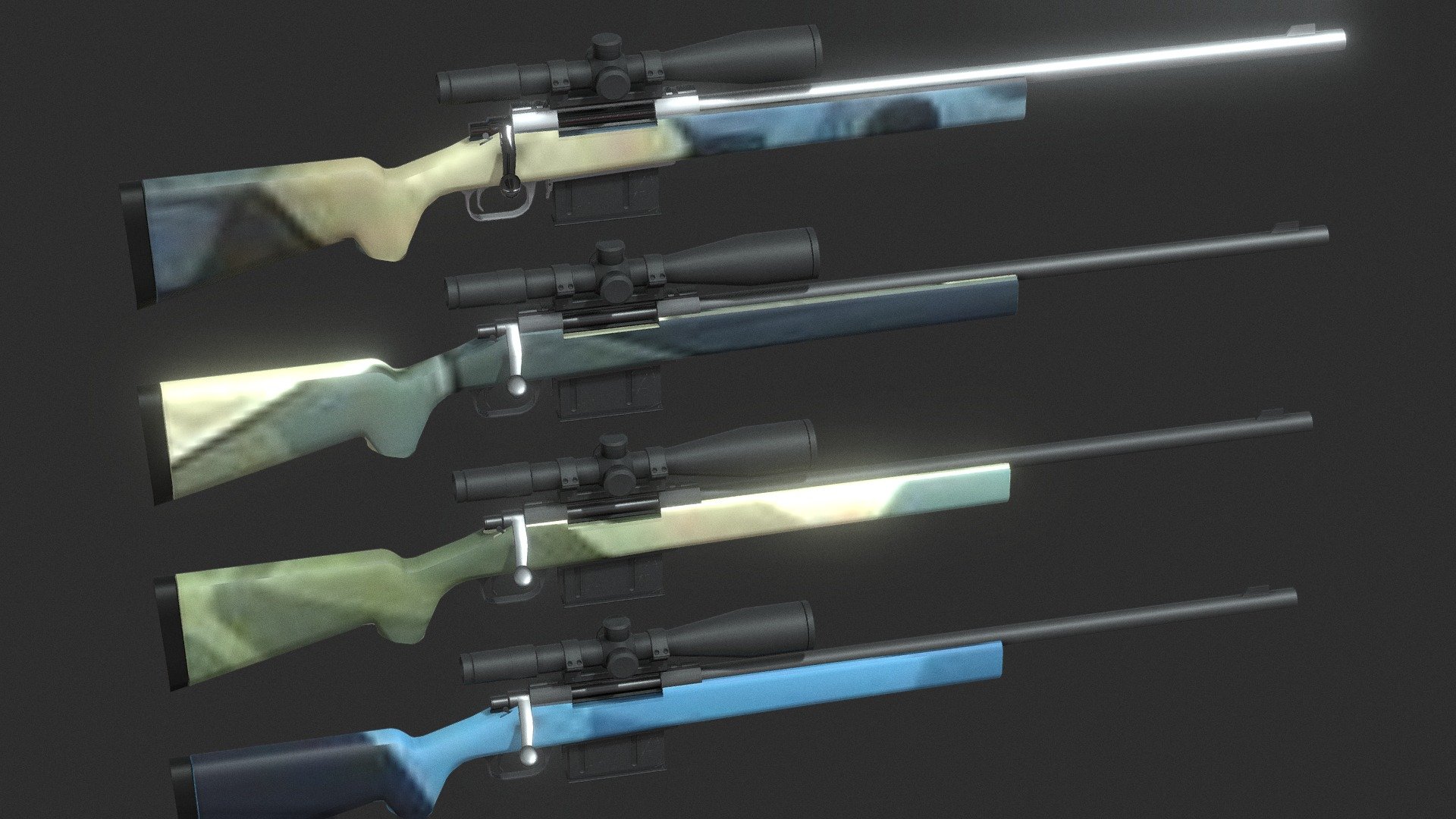Sniper Rifle Camo Set 1 - 3D model by momsboxtv [a229a96] - Sketchfab