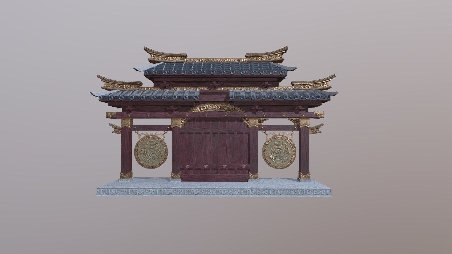 Shrine Gate Chinese - 3D model by nizola_nisi [a22b5f4] - Sketchfab