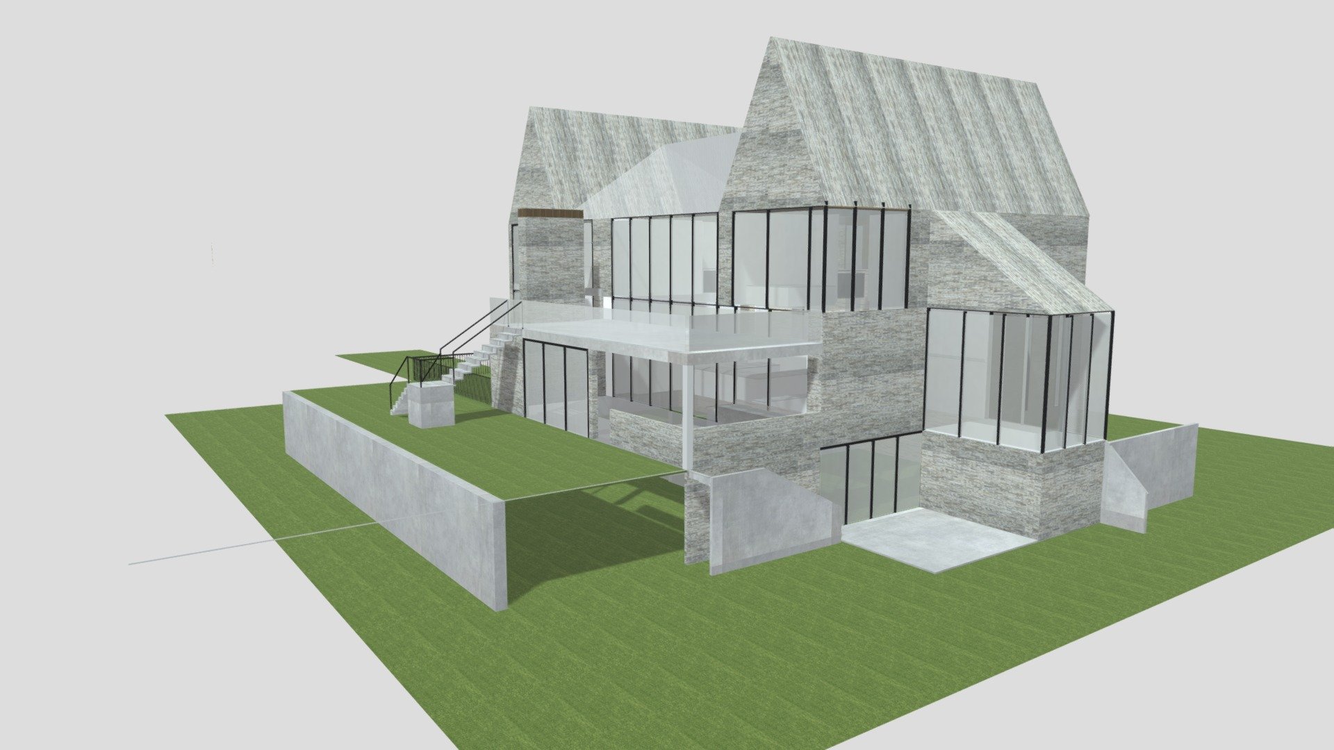 NEW HOUSE DESIGN_exterior stairs_opt2_Recovery - 3D model by STW ...