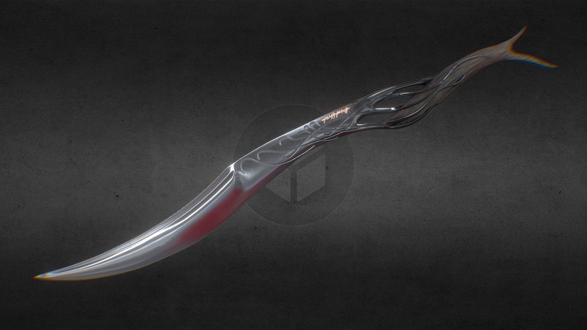 Silver Steel Elven Blade (Low Poly Game ready) - Download Free 3D model ...