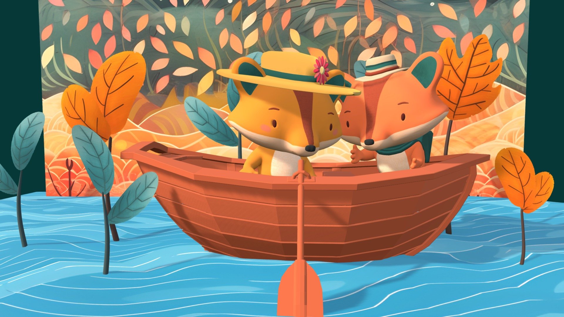 Catton Style Fox Couples In the Lake (Rigged) - Buy Royalty Free 3D ...
