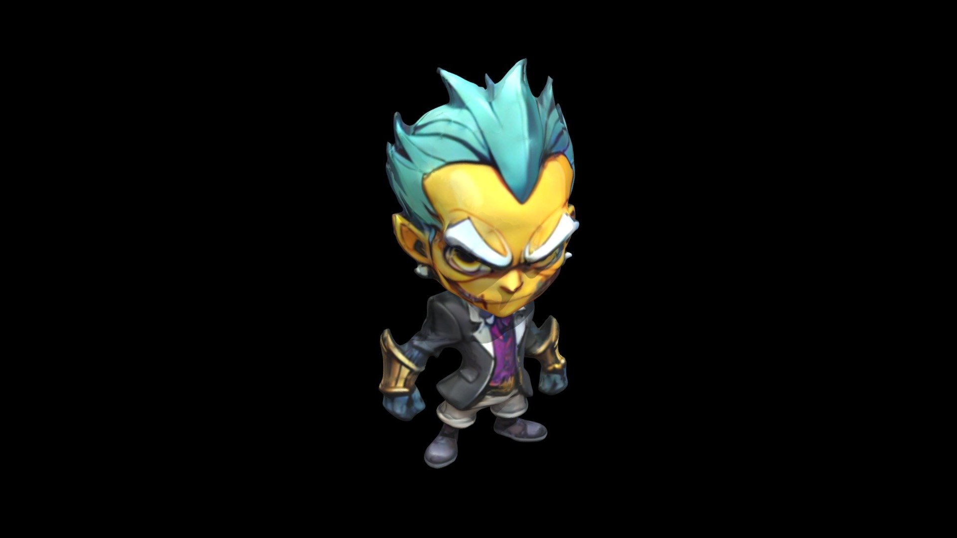 The "Protagonist" Fighting Cartoon Character wit - Download Free 3D ...