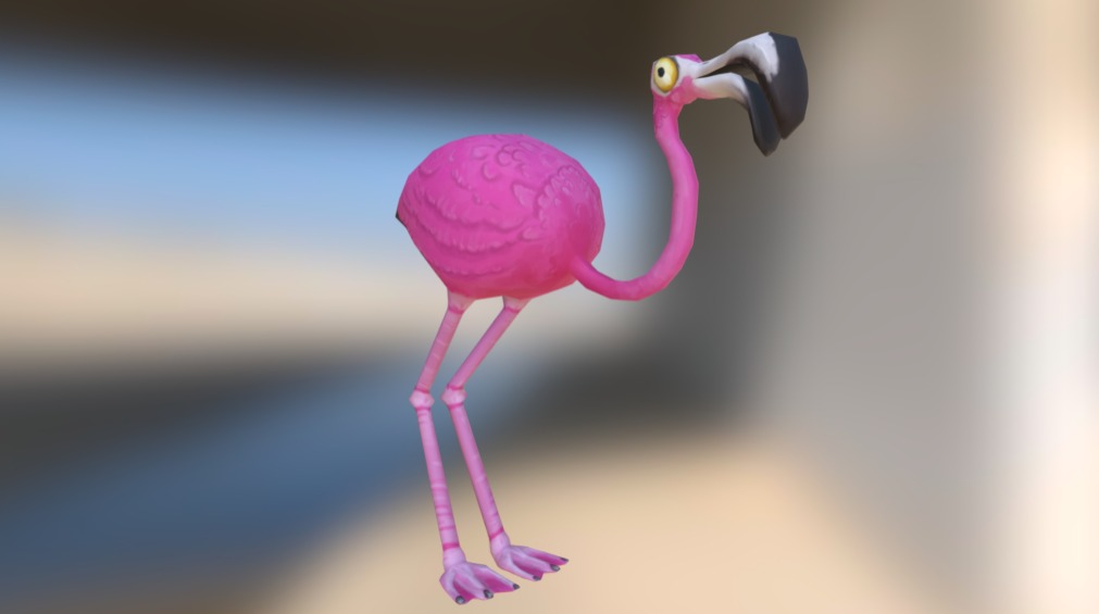Low Poly Flamingo - 3D model by kzinnemers [a245fcc] - Sketchfab