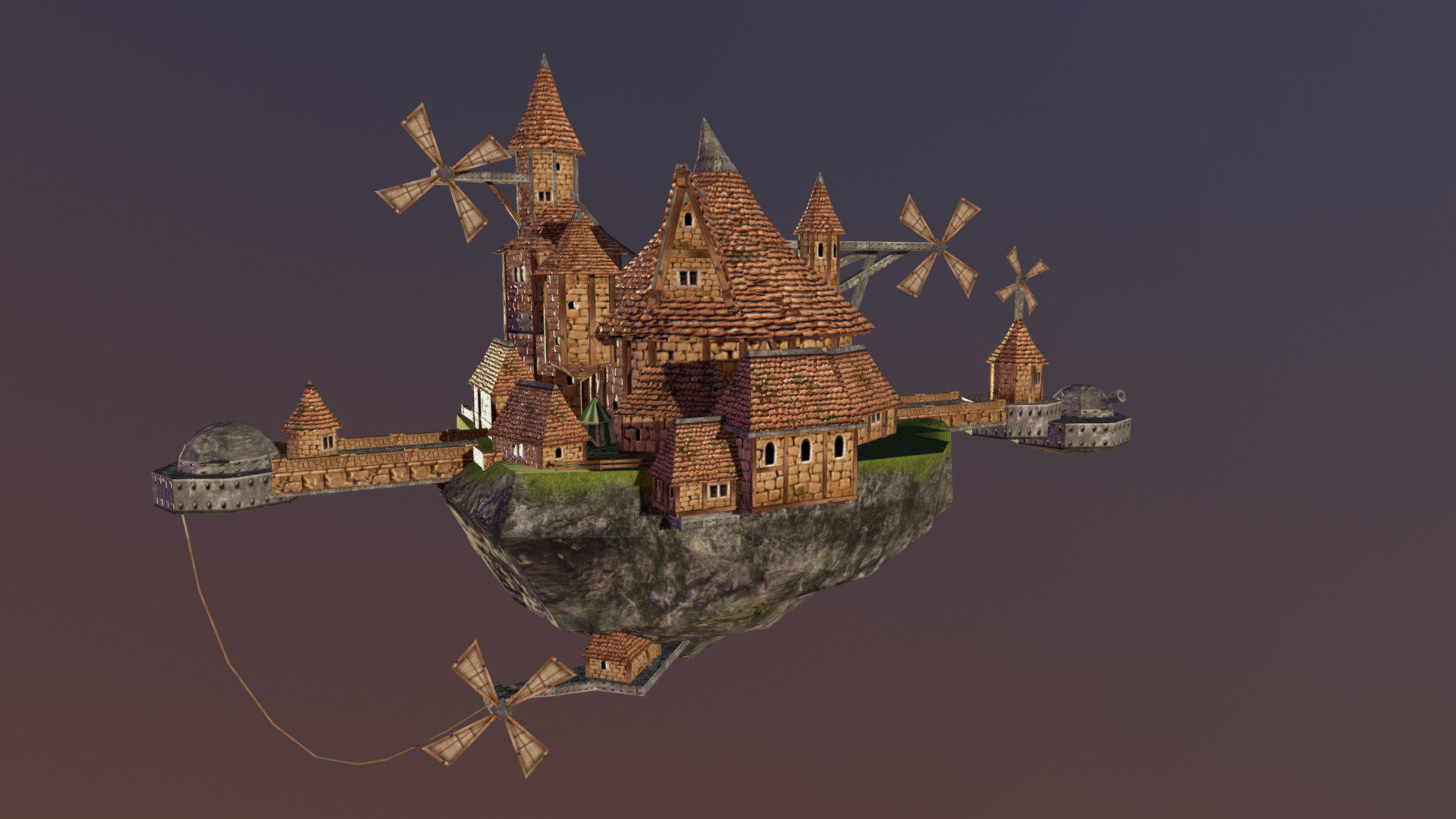 Flying Castle - 3D model by nicktunimanov [a24689a] - Sketchfab