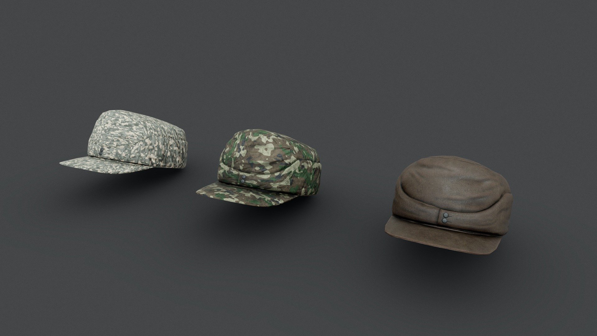 German Officers Cap low-poly 3d model Game Ready - Buy Royalty Free 3D ...