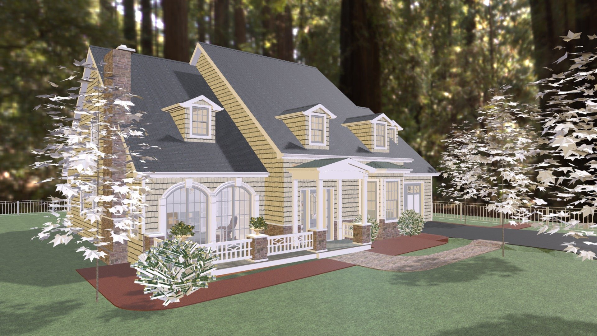 Cape Cod Colonial 3DS - 3D model by doughdh [a24c92d] - Sketchfab