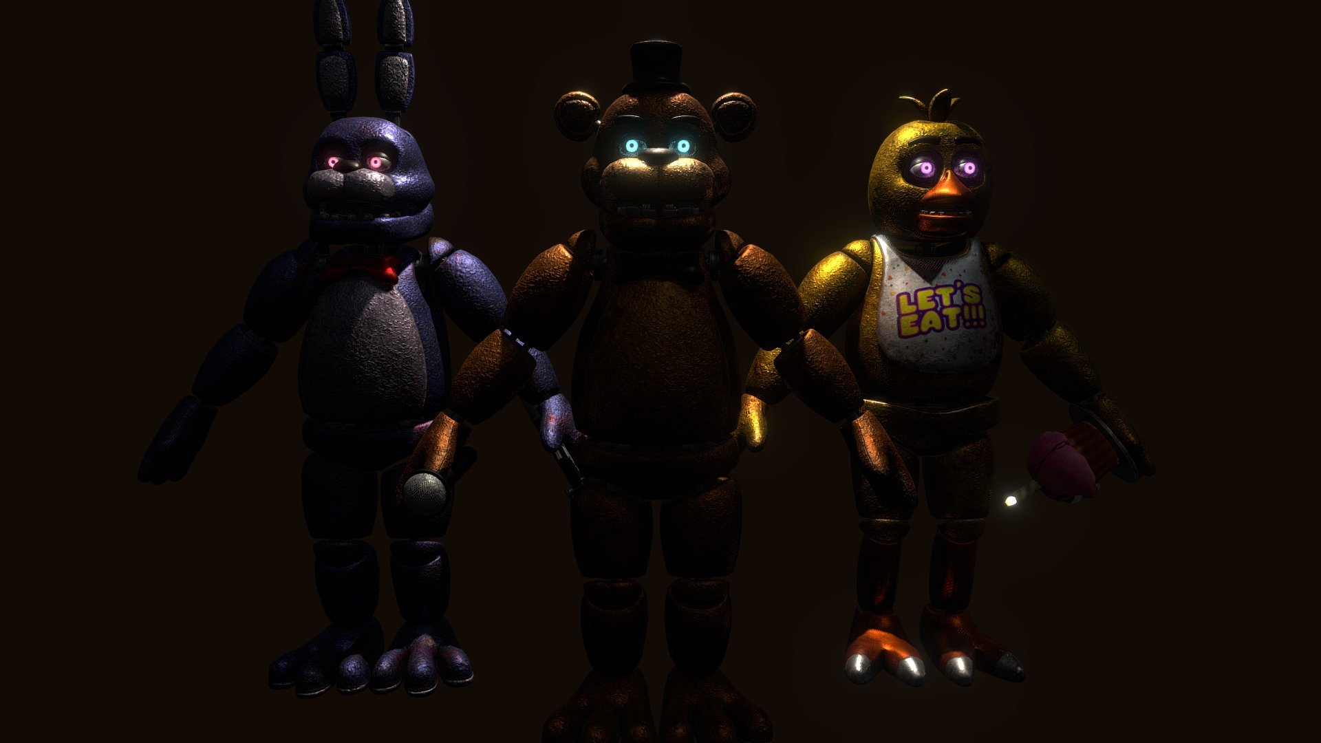 Fnaf DBD Freddy, Bonnie, And Chica - Download Free 3D model by ...
