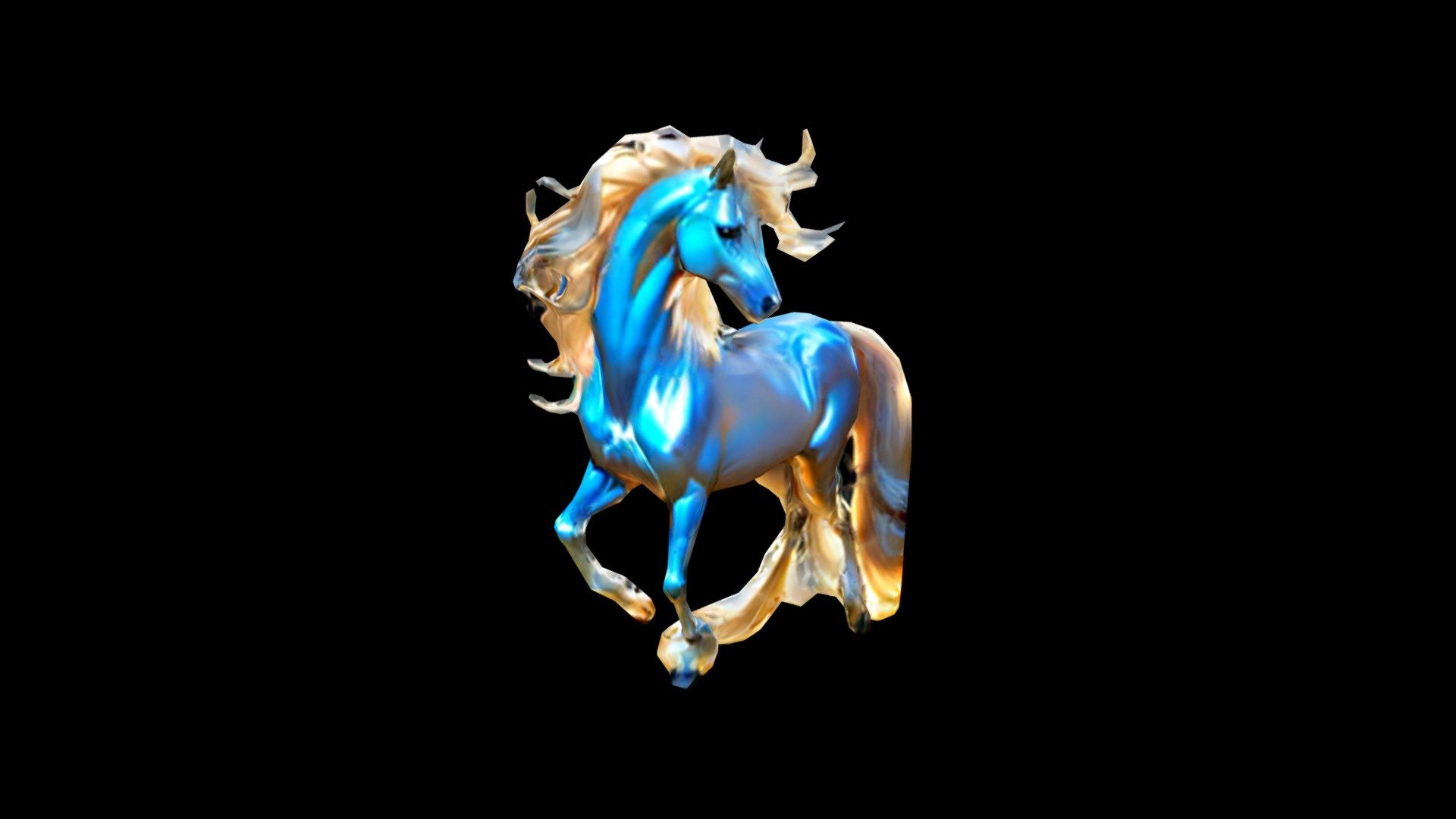 "Majestic Equine Spirit The Electric Blue Mane" - Download Free 3D ...