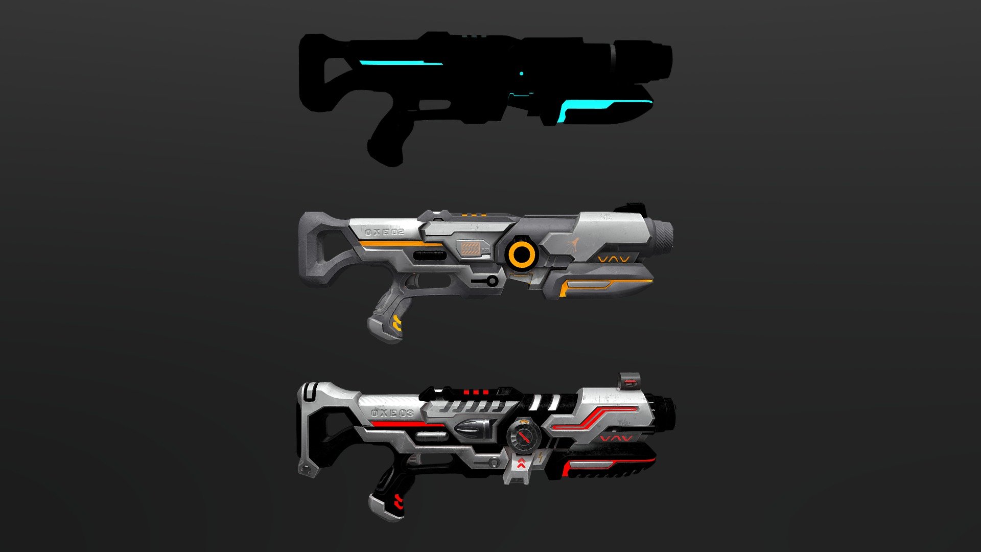 Blasters Pack (OXE Project) - 3D model by Dr.Livsi (@Dr.Livsi92 ...