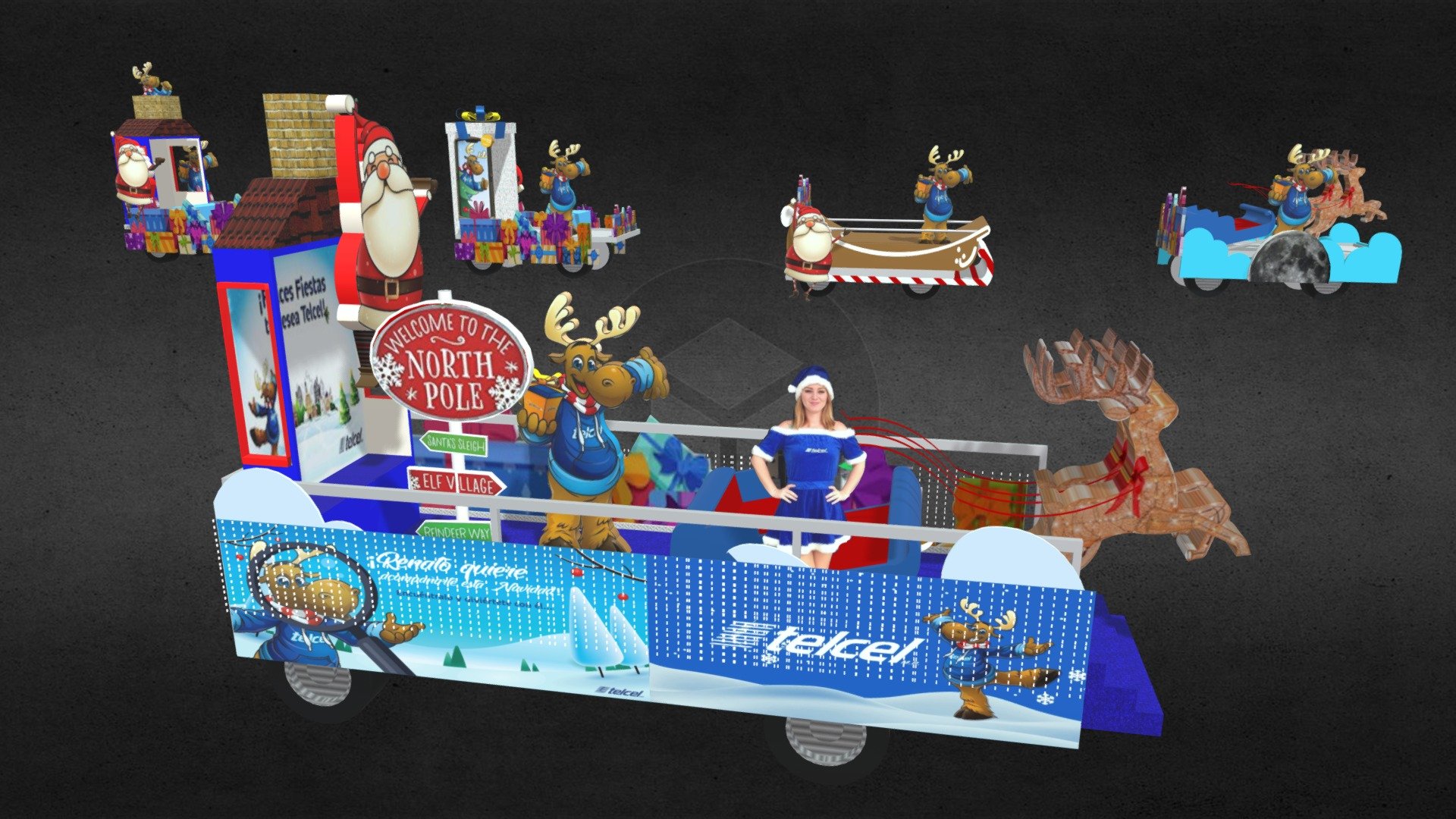 navidad telcel - 3D model by espaciosyexhibicion [a2590de] - Sketchfab