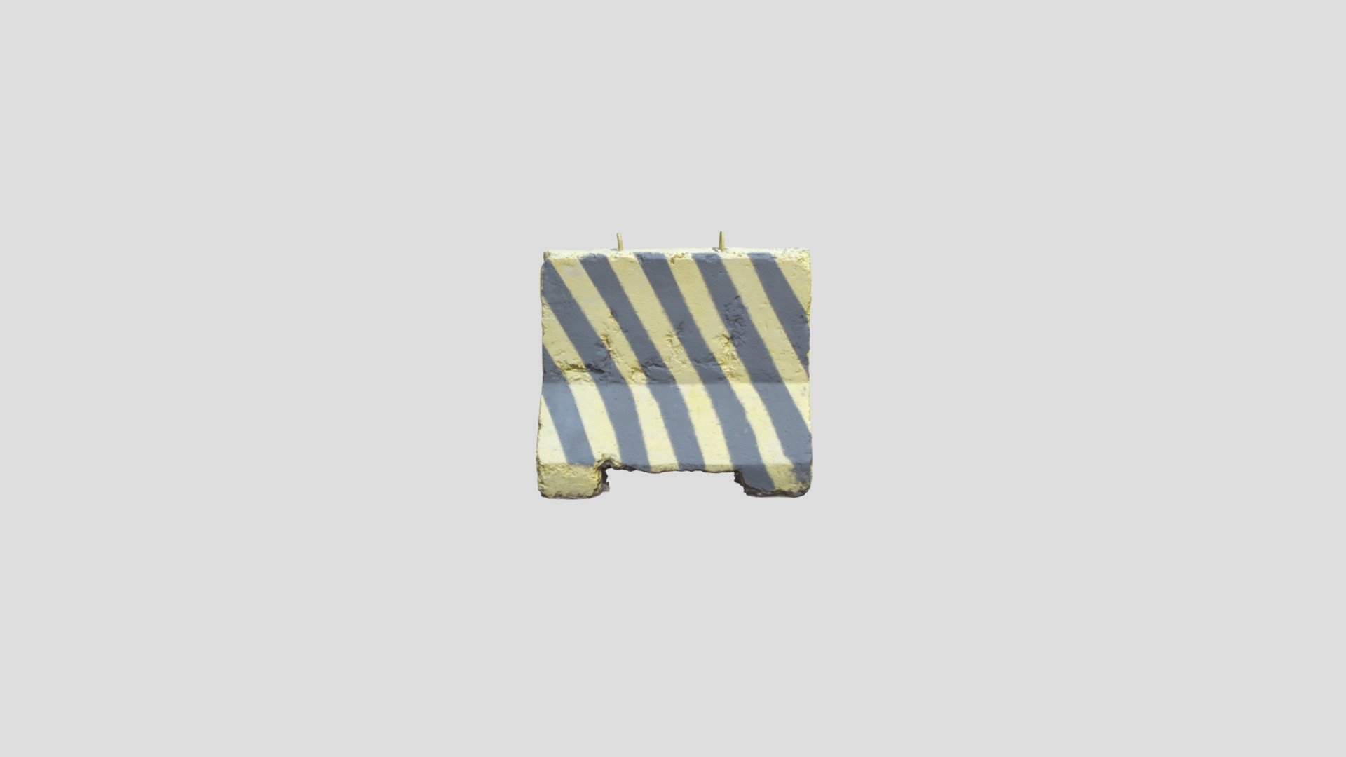 Small Black and Yellow Concrete Road Block - Download Free 3D model by ...