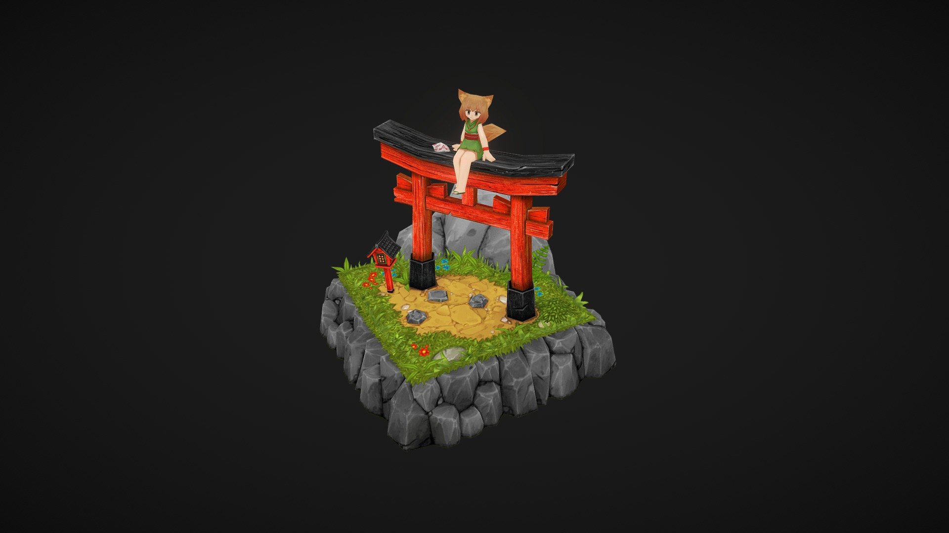 Torii gate Handpainted - 3D model by Kappa_Satellite [a266a6b] - Sketchfab