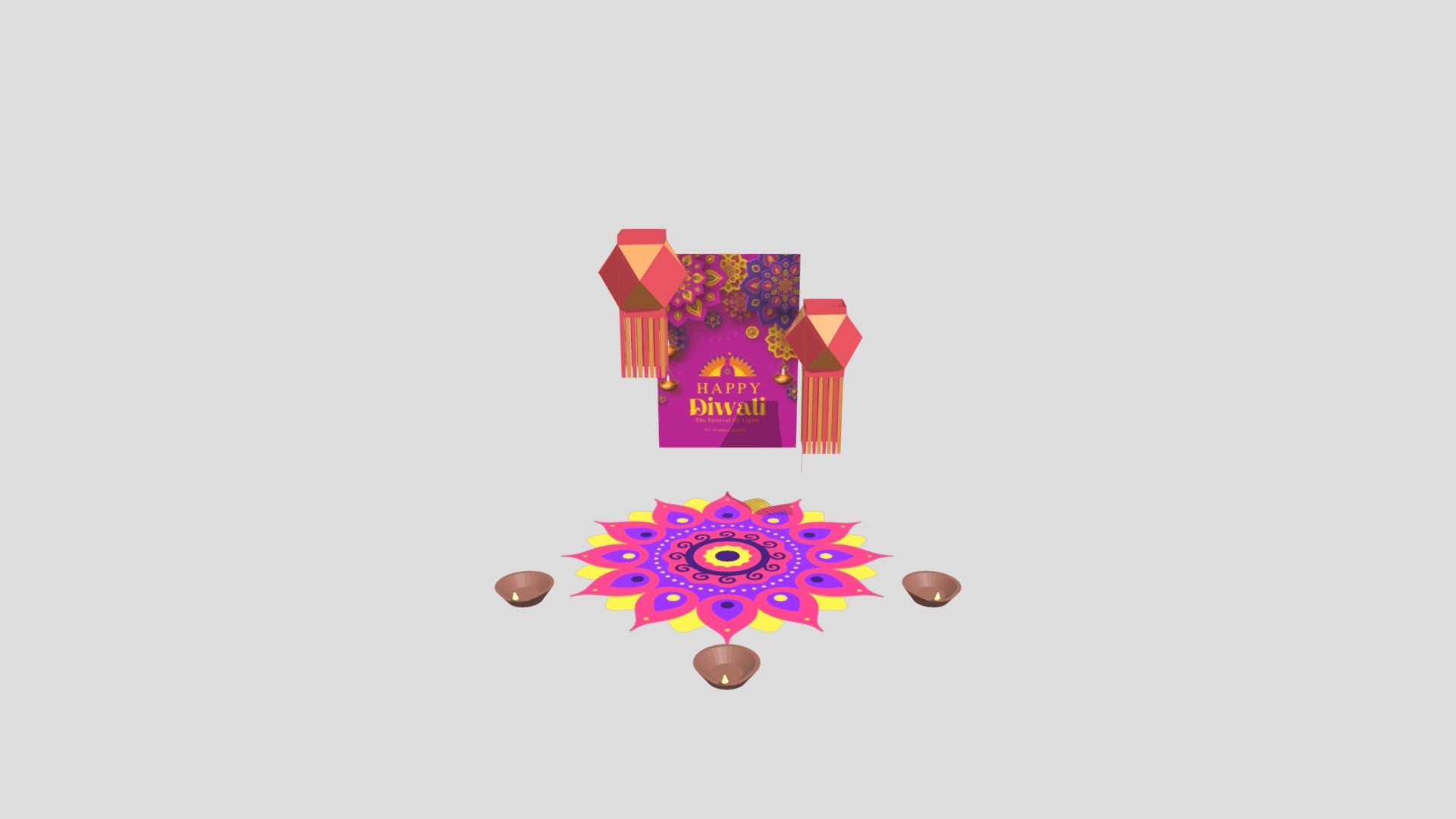 Diwali 3D Poster - Download Free 3D model by agneya [a266d20] - Sketchfab
