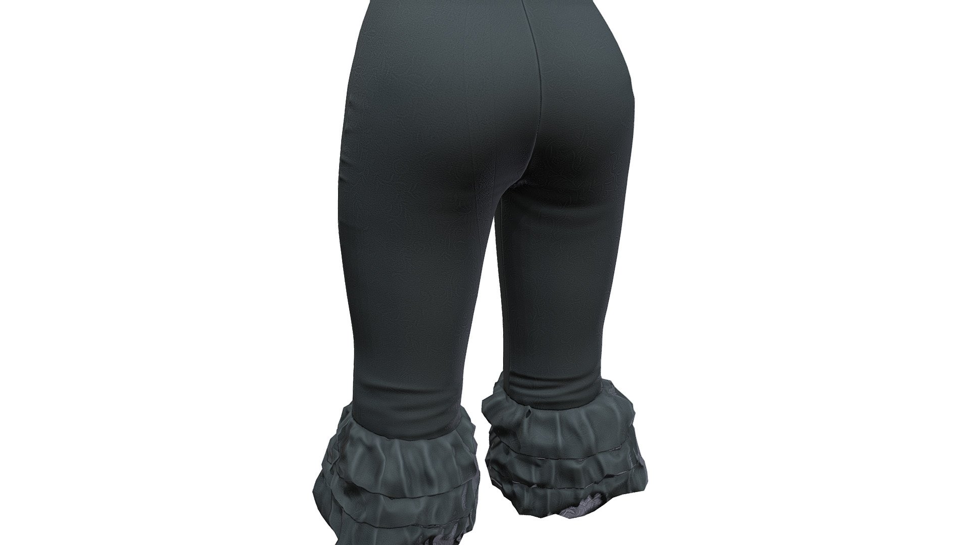Female Ruffled Bottom Capri Pants - Buy Royalty Free 3D model by 3dia ...