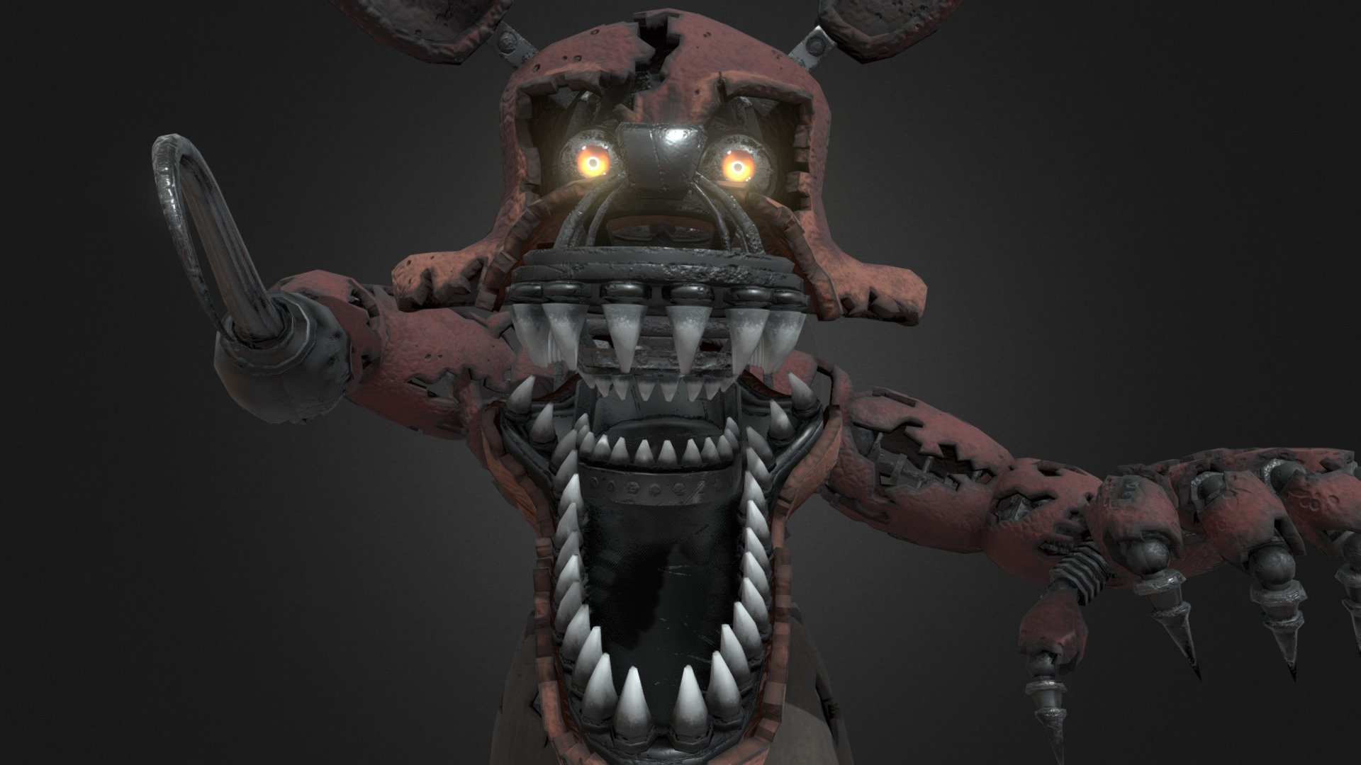 FNaF HW Nightmare Foxy Remesh & ReTexture - Download Free 3D model by ...