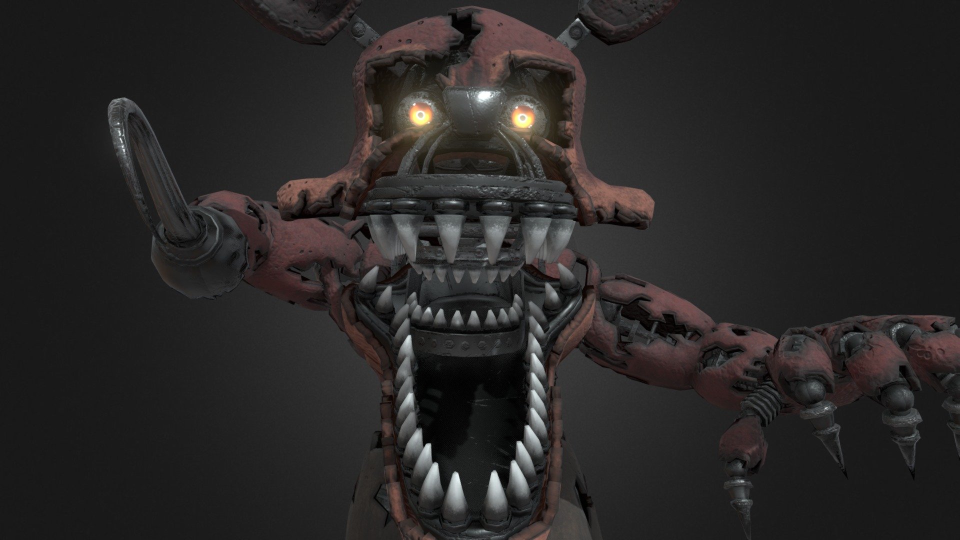 FNaF HW Nightmare Foxy Remesh & ReTexture - Download Free 3D model by ...