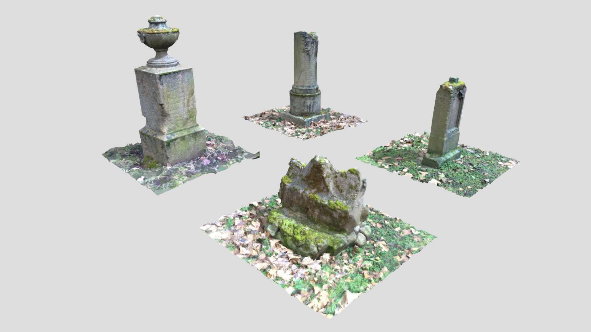 Tombstones Old Cemetery, Freiburg II - Download Free 3D model by f.x ...