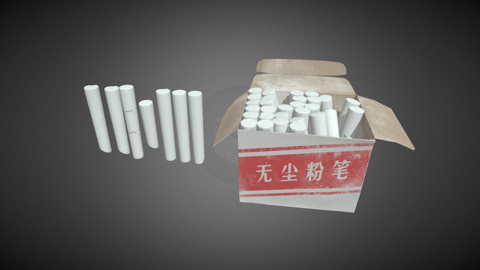 chalk - Buy Royalty Free 3D model by misitewang [a26f1fb] - Sketchfab Store