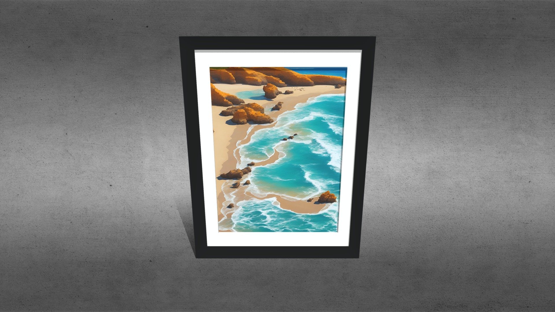 Sandy Beachscape Framed Wall Art - 3D model by Whole Lotta Pixels ...