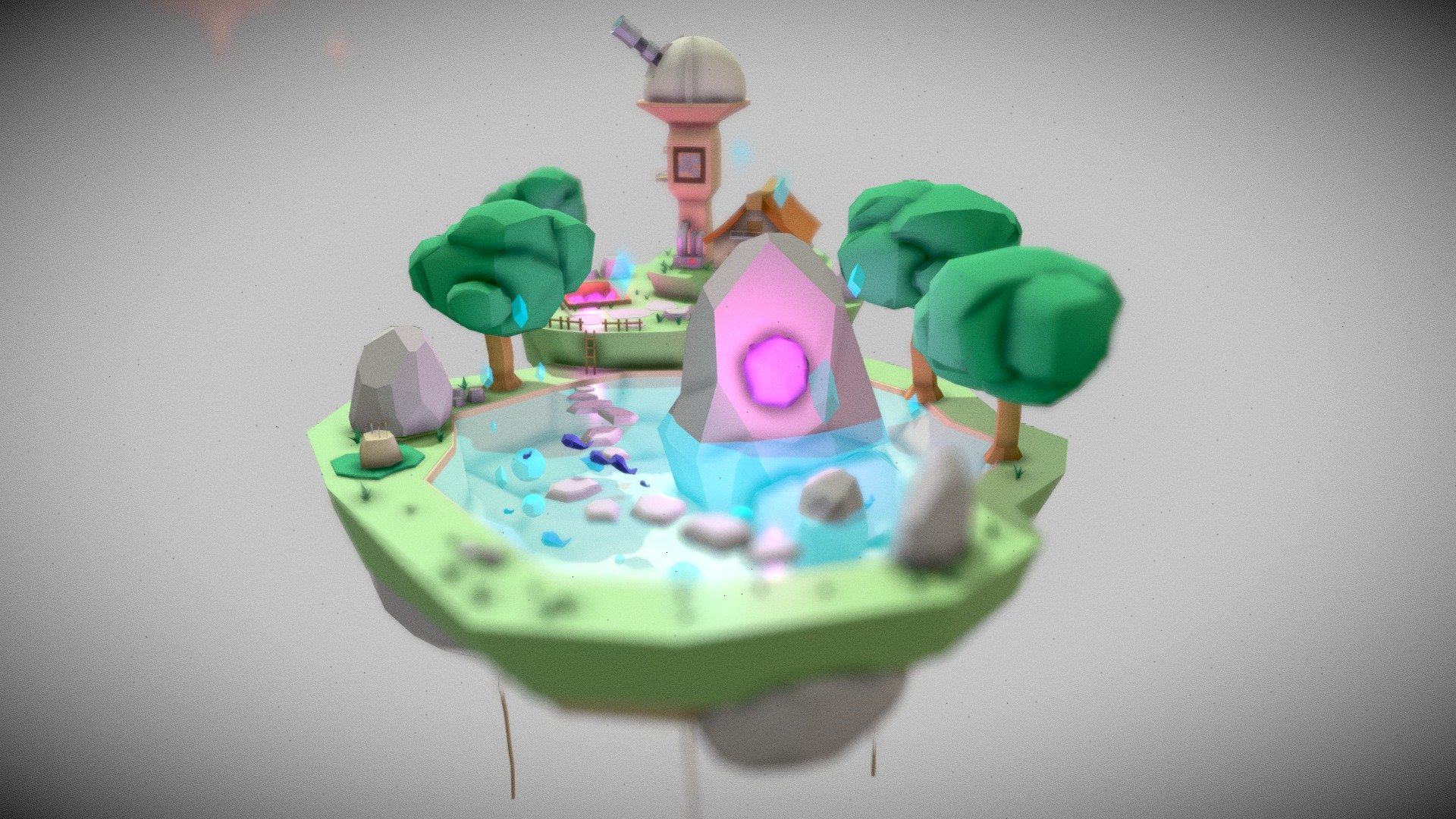 Small Floating Island Low Poly - 3D model by athenos ...