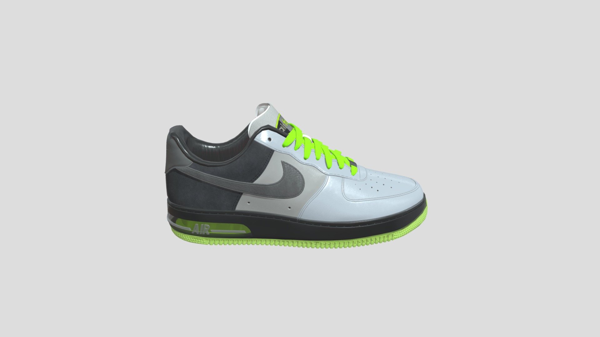 dot swoosh our force one AF1 nike Neon - 3D model by awax38000 [a27f008 ...