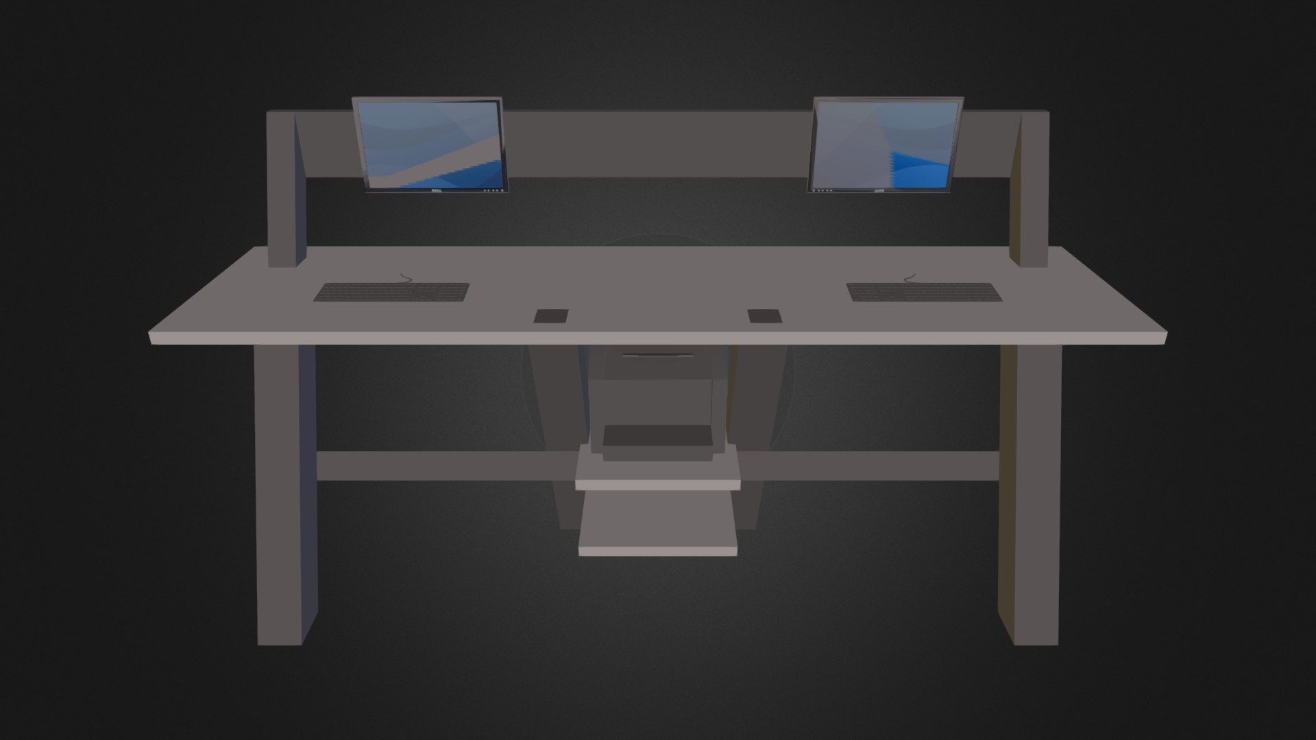 Concrete Angle Desk - 3D model by KendallCrews [a27fe42] - Sketchfab