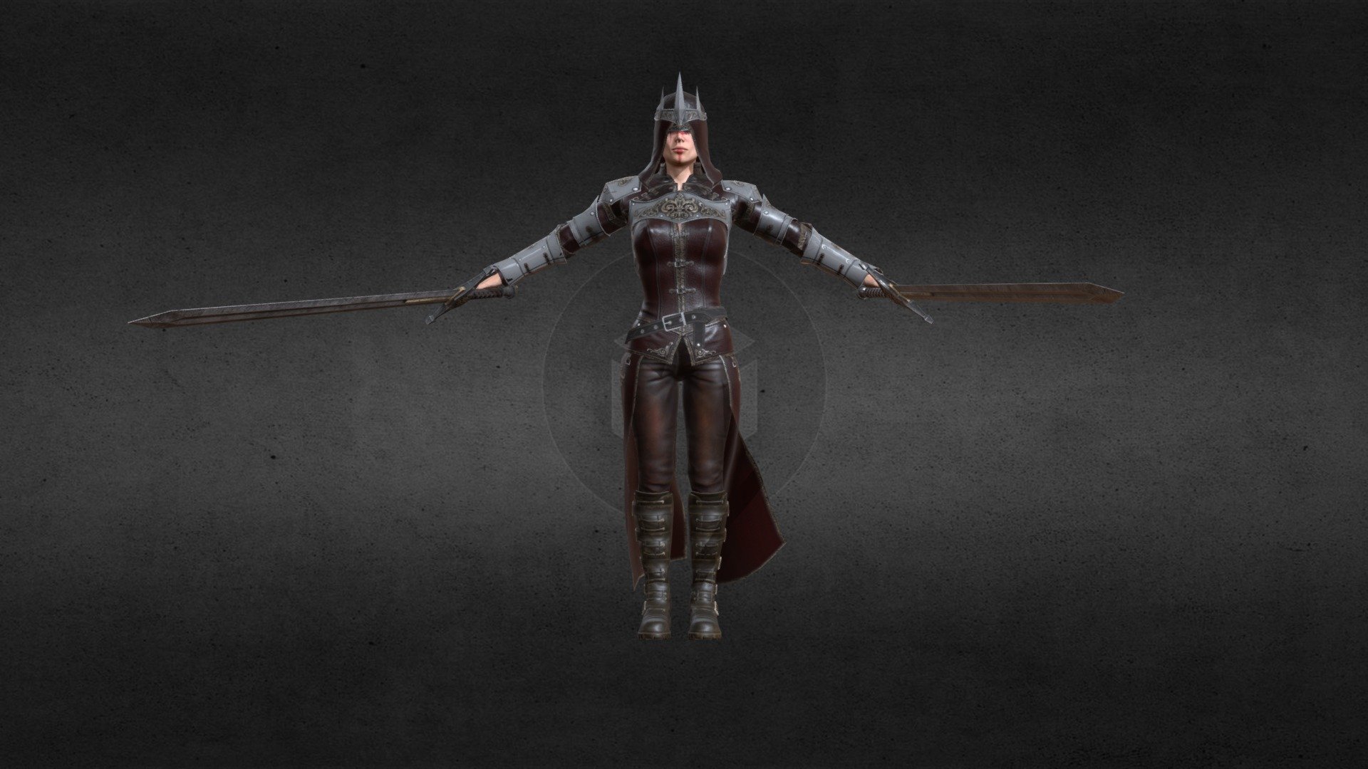 Female Knight With Twin Swords - 3D model by Doctorikc [a281fcc ...