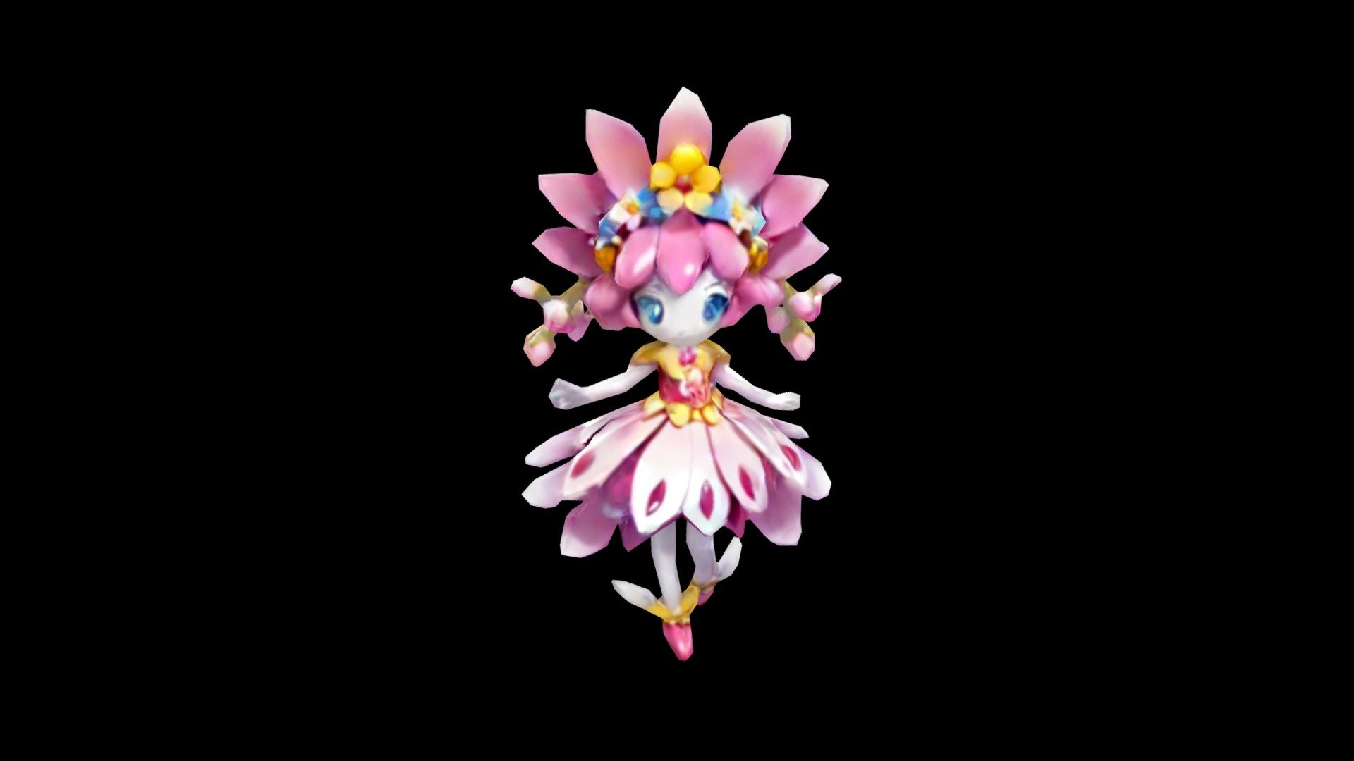 Colorful and delicate fairy with a flower crown - Download Free 3D ...