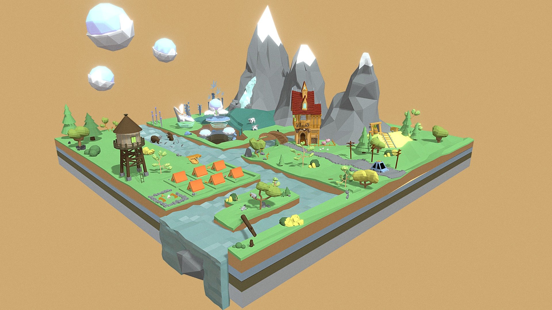 Low-poly game "Altay" - 3D model by alips15 [a292c40] - Sketchfab