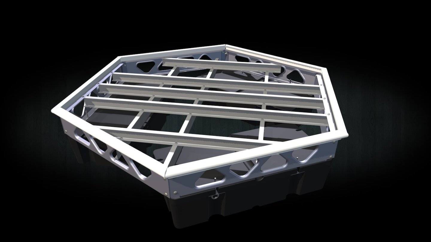 7’x8′ Hexagon Floating Dock Kit w/o Decking - 3D model by candadocks ...