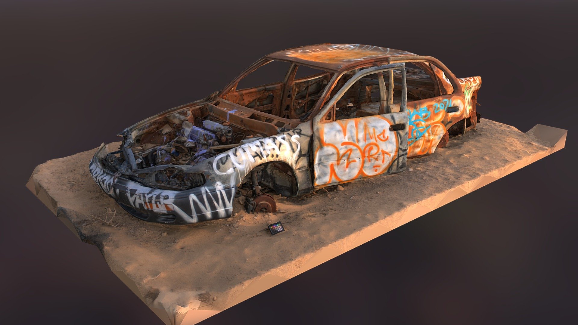 Destroyed Graffiti vehicle damaged car scan - Buy Royalty Free 3D model ...