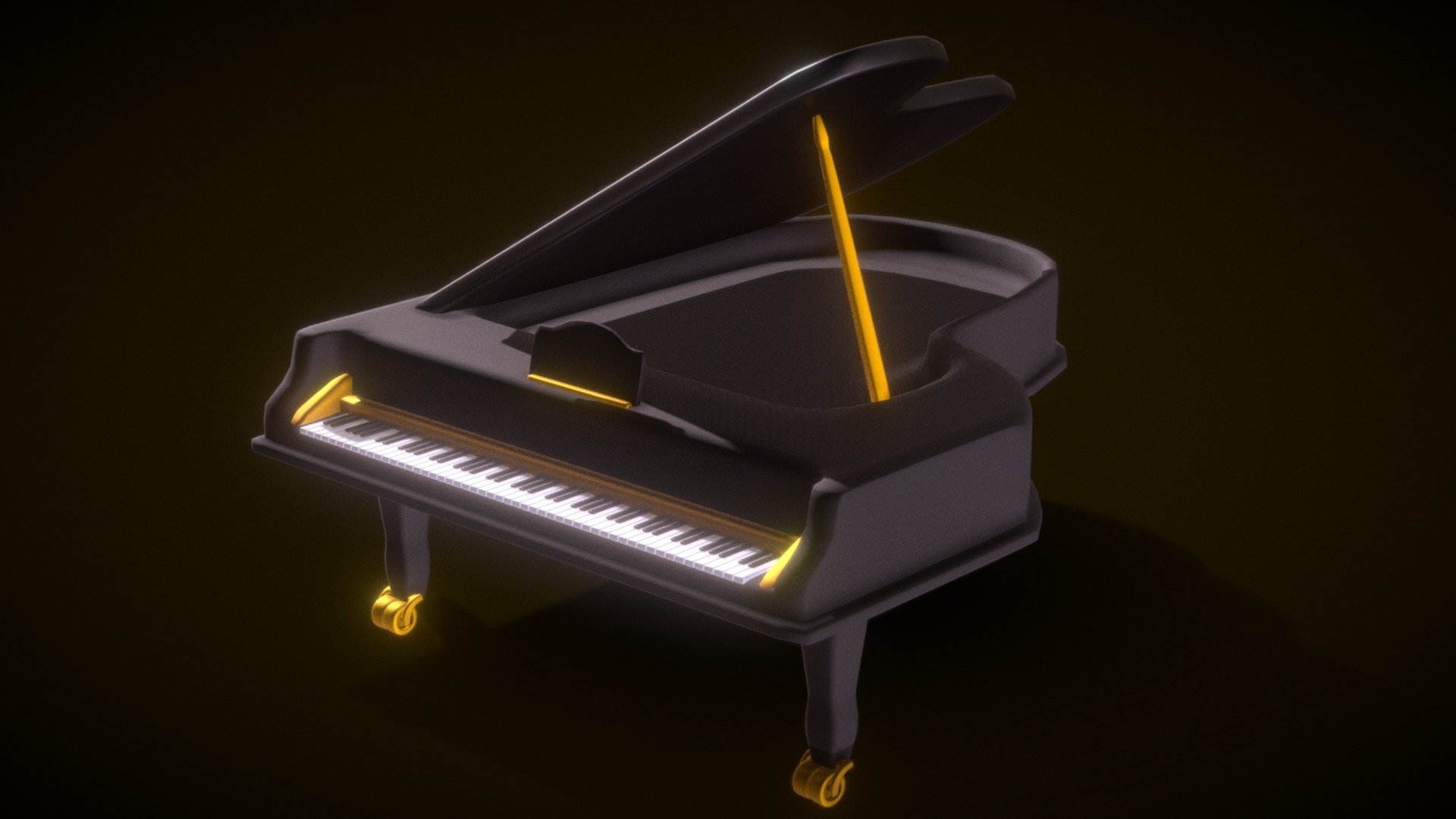 Gold Piano - Download Free 3D model by KIRE (@KIRE3D) [a2a0a9a] - Sketchfab