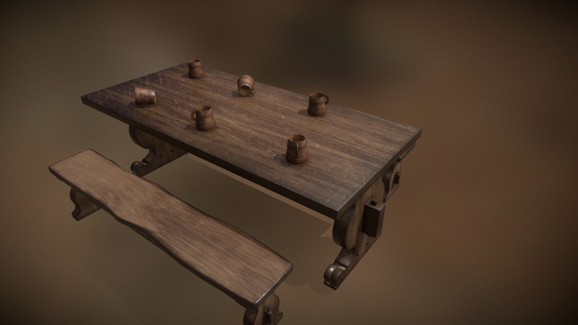 Tavern Wooden Bench - Download Free 3D model by Purrian [a2aa2aa ...