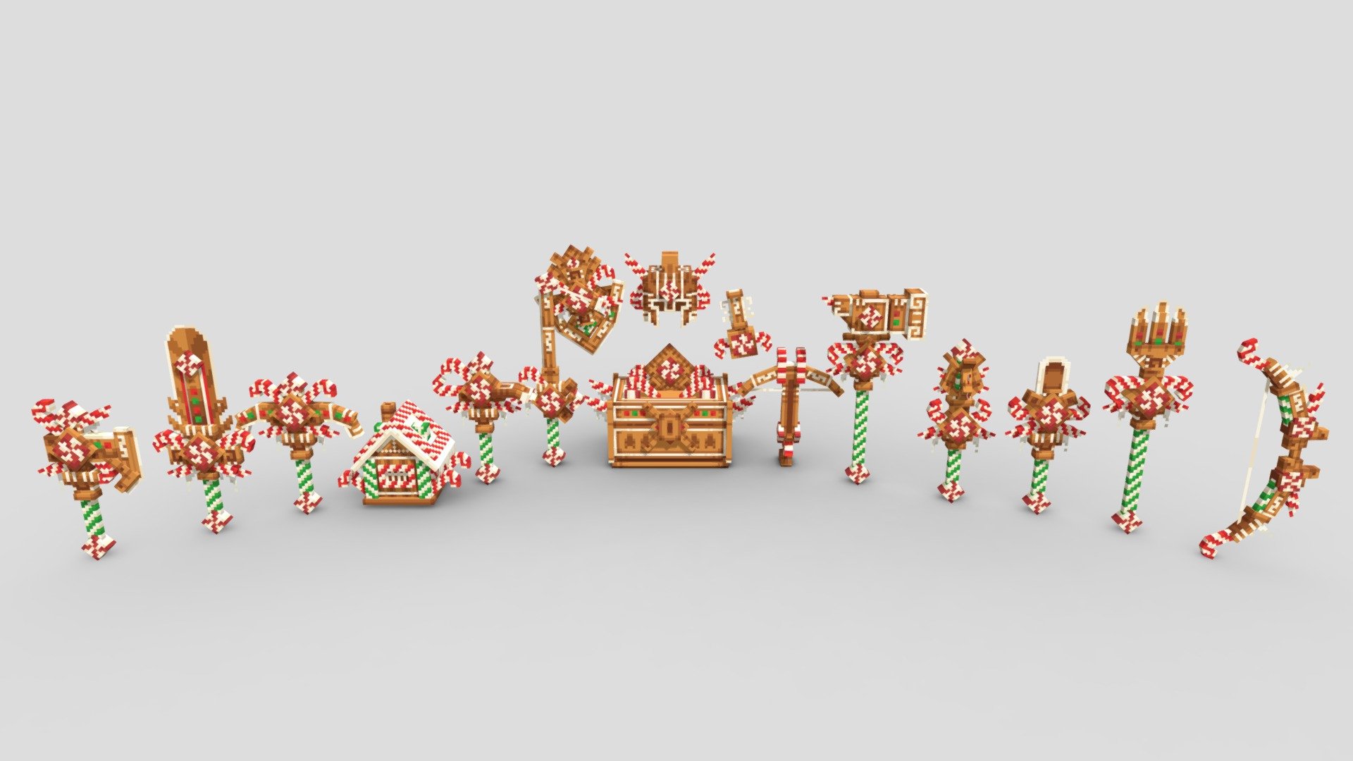 Ginger Bread Gear Weapon Set - Buy Royalty Free 3D model by ...
