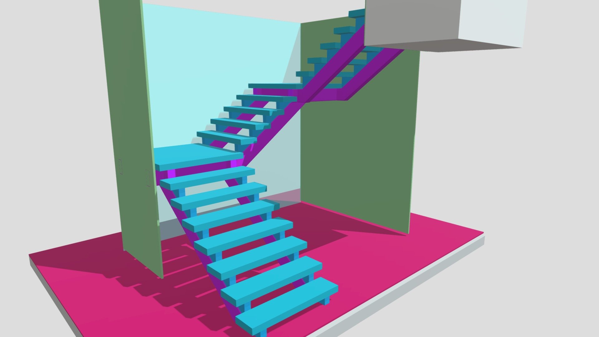 U Shaped - Download Free 3D model by JD Stairs (@Jkwebster14) [a2b3ec5 ...