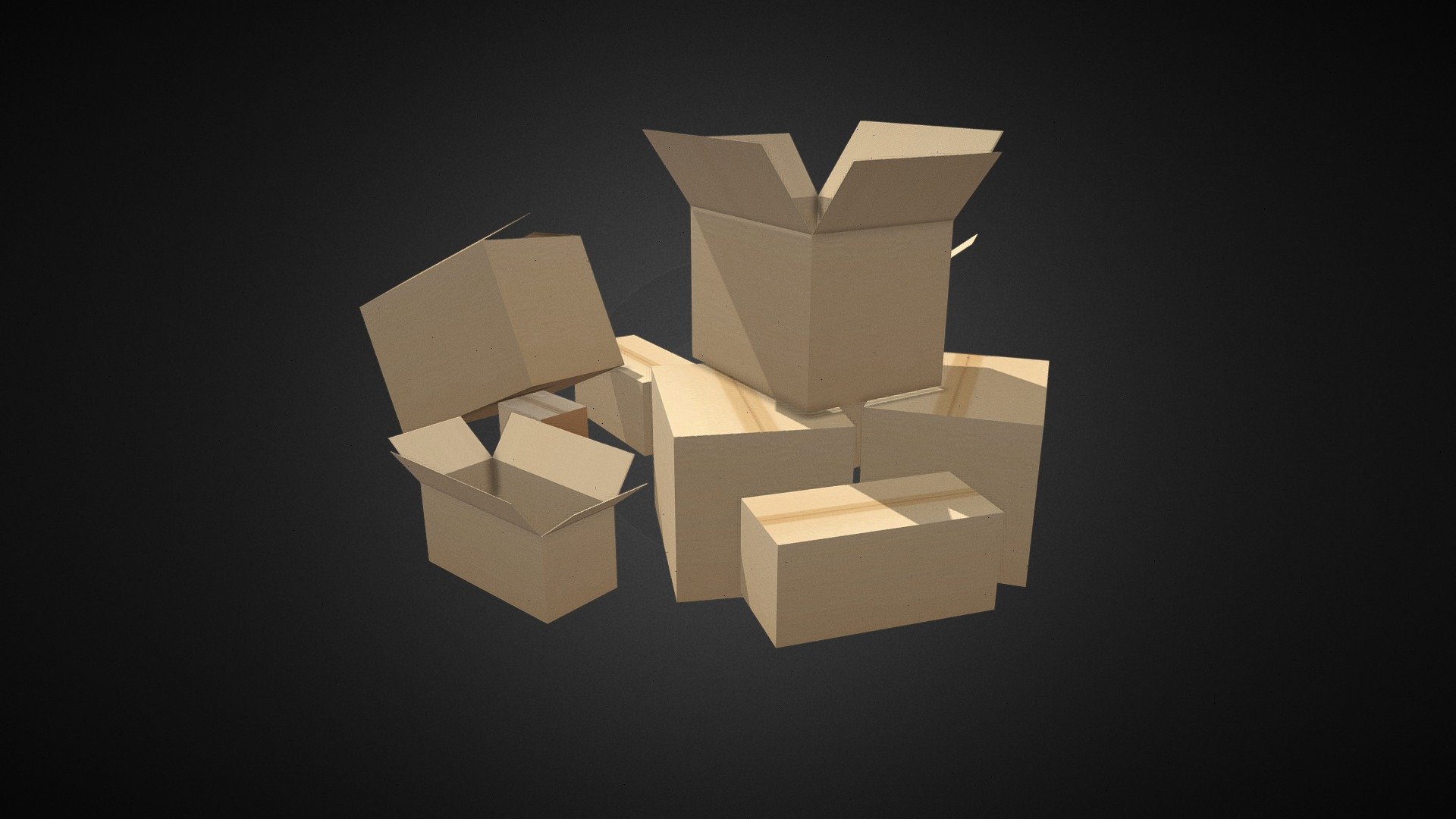 PSX Style Cardboard Boxes - Download Free 3D model by wooolvie [a2b900c ...