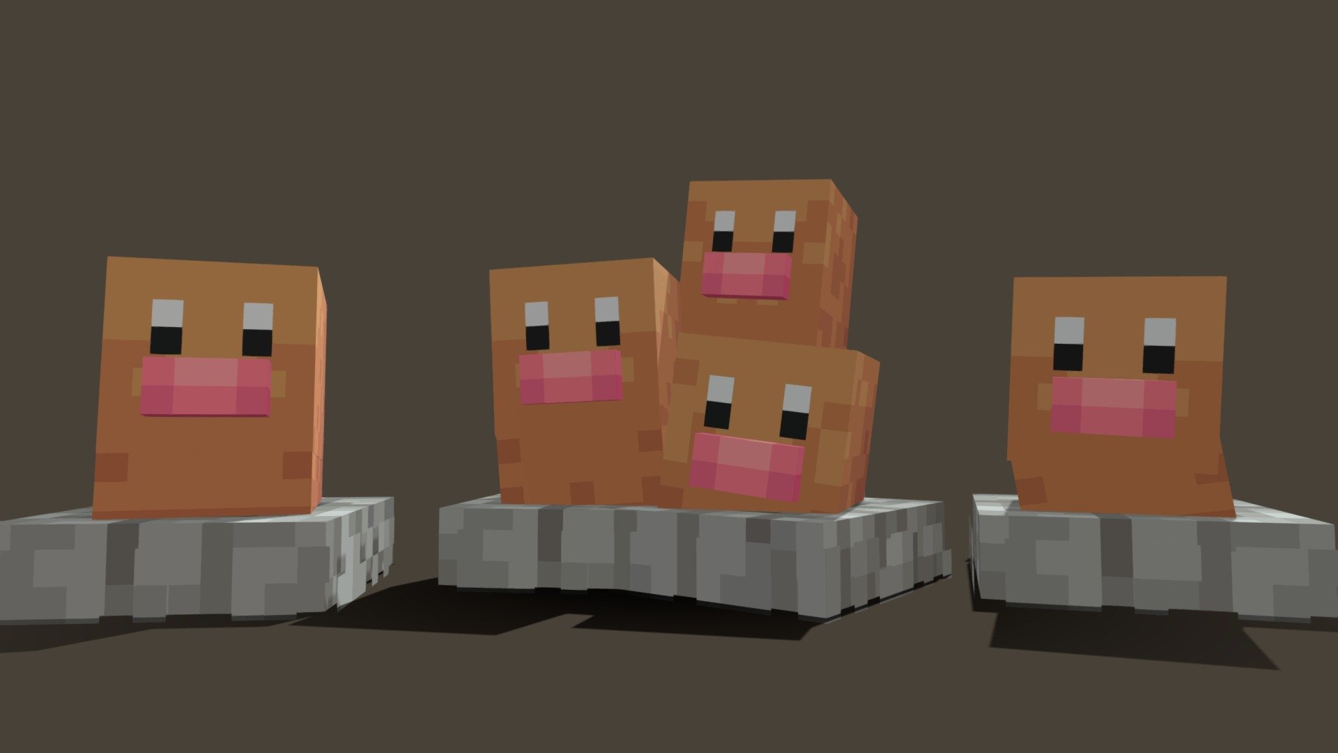 Diglett Line Cobblemon 3d Model By Heavenlypiers [a2bdb40] Sketchfab
