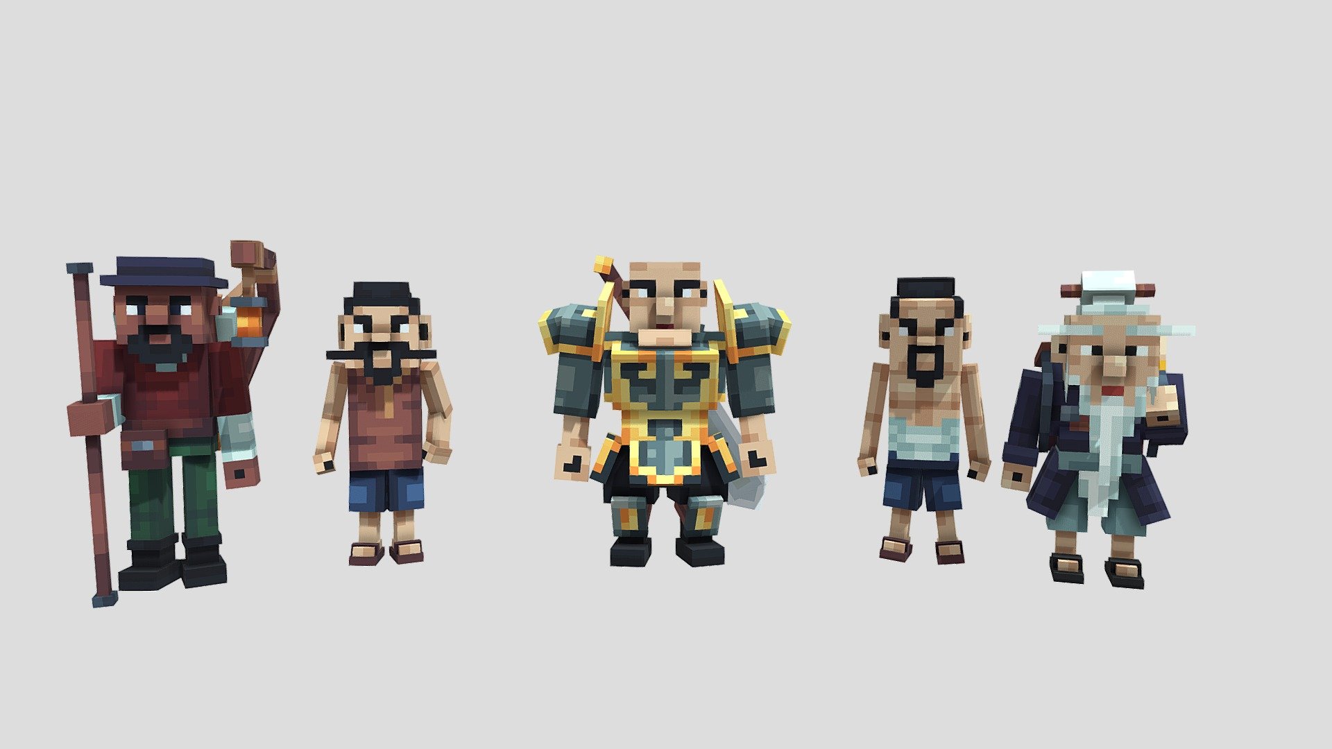 Townspeople - 3D model by Queue (@blockbenchqueue) [a2bf3a5] - Sketchfab