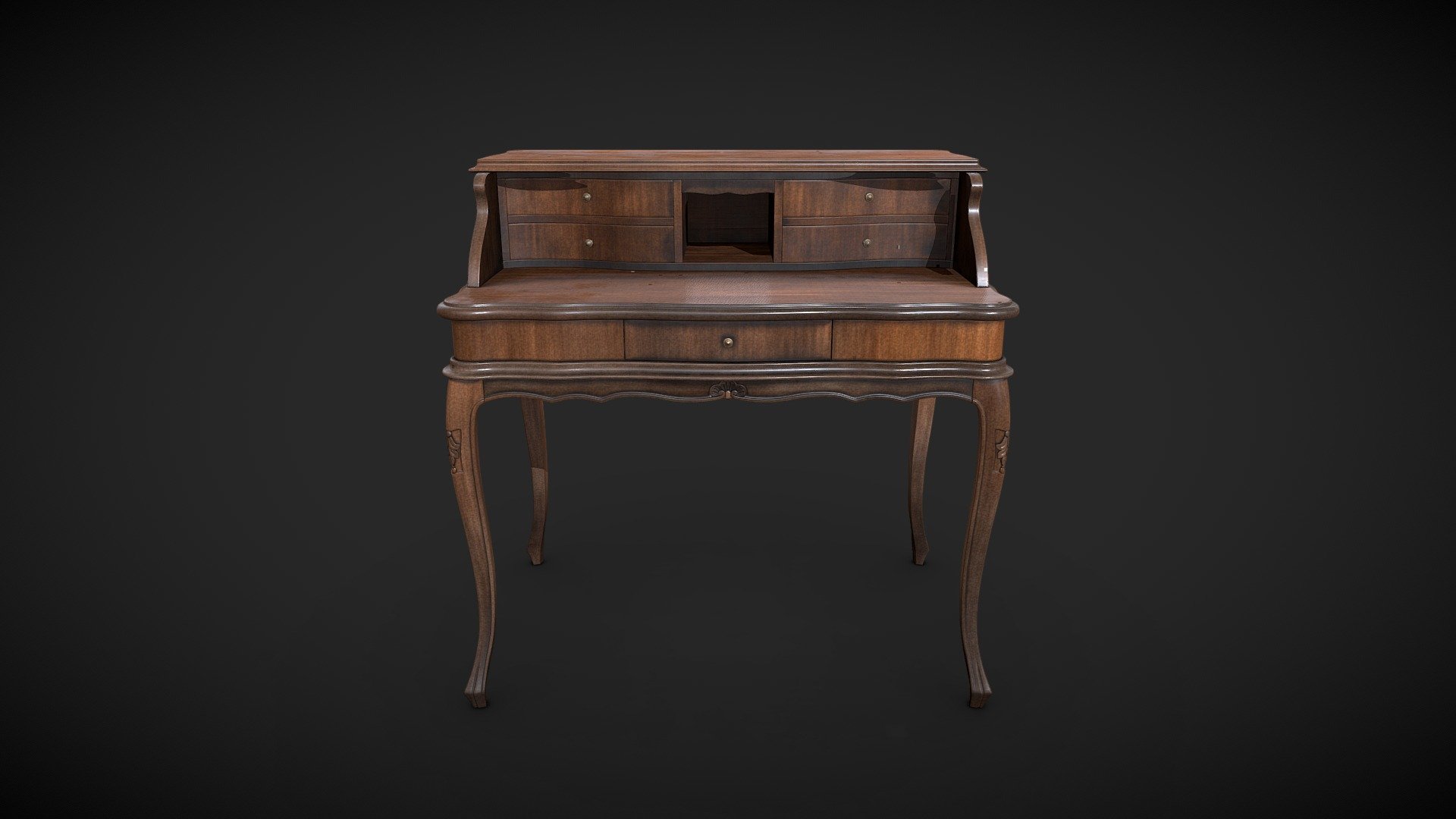 Classic Desk - Download Free 3D model by Leonardo Fravezzi (@l.fravezzi ...