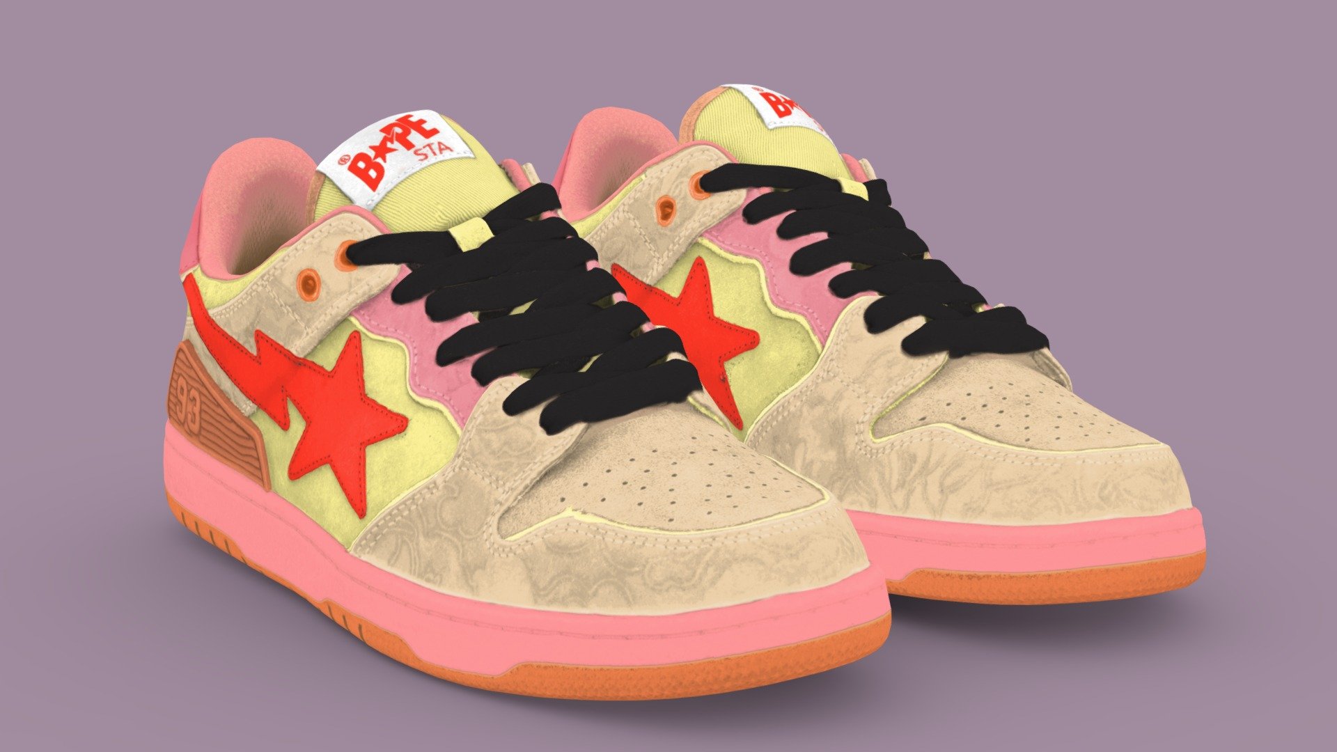Bape SK8 STA Orange - 3D model by Vincent Page (@vincentpage) [a2c235f ...