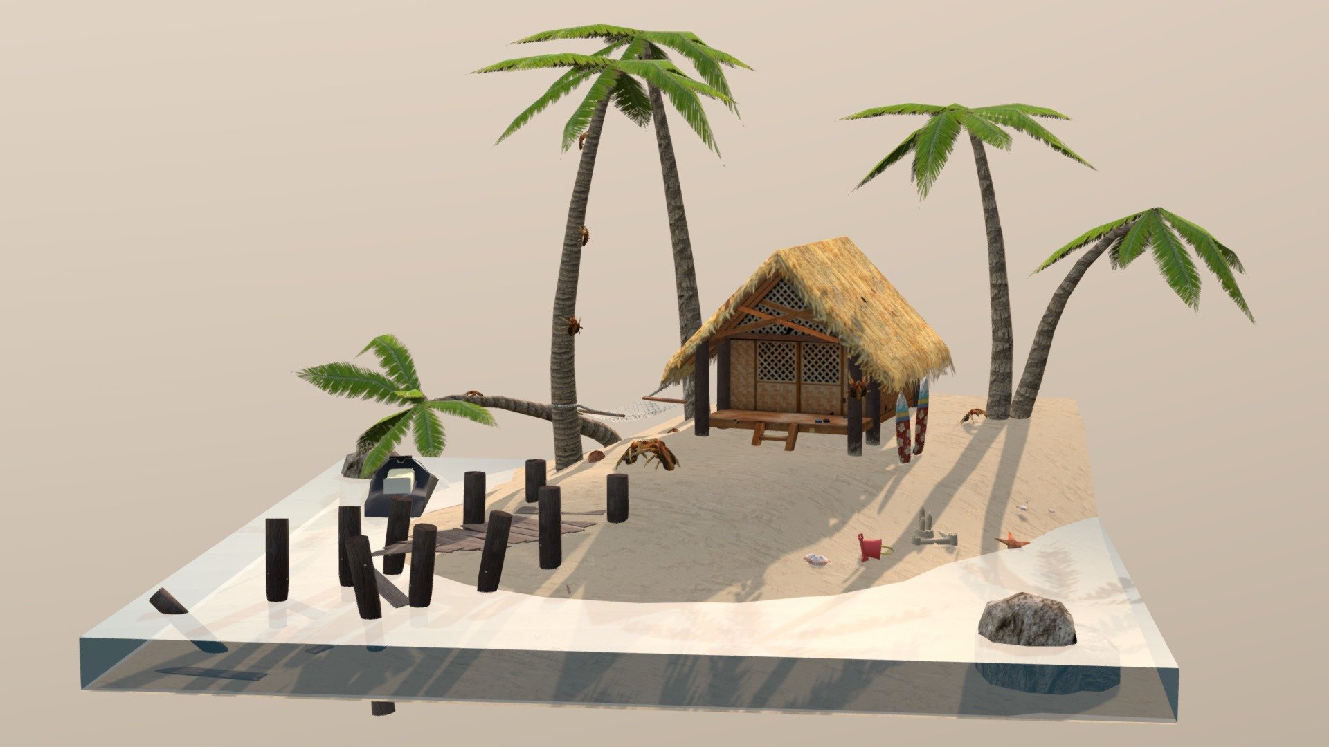 BeachScene - 3D model by Ravi the Rabi (@ravivandersalm) [a2c4634 ...