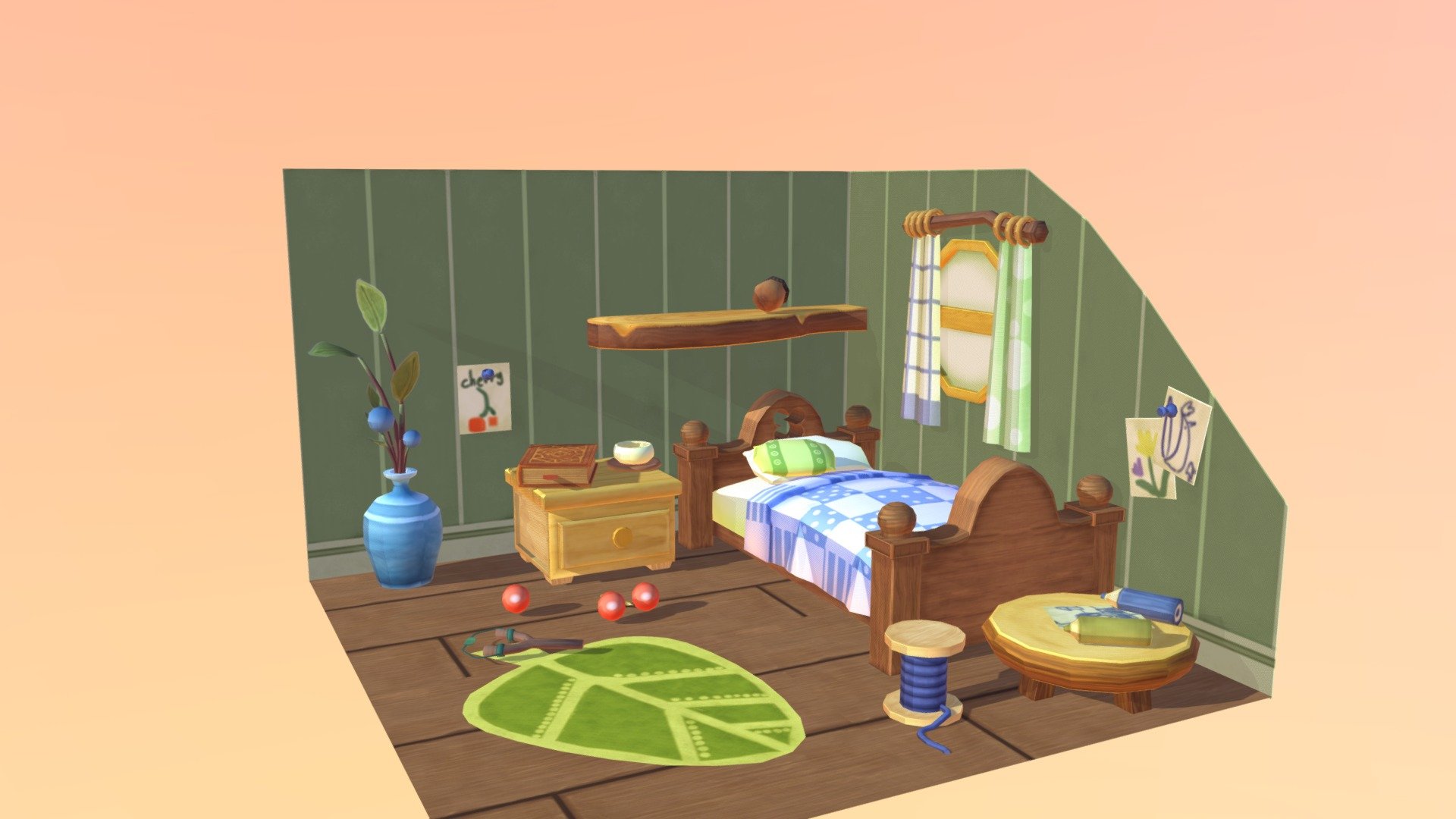 Green room - Buy Royalty Free 3D model by Monokuma_ (@cktjrrud0404 ...