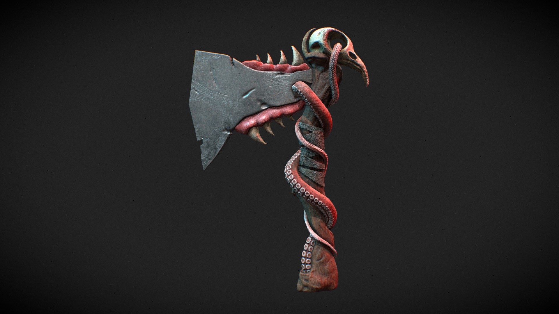 Raven’s Wrath Axe Concept - Fantasy Game Weapon - 3D model by beachmow ...