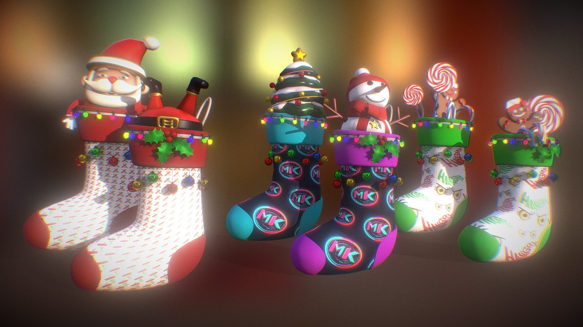 CHRISTMAS STOCKINGS 3D - 2023 Christmas Giveaway - 3D model by ...