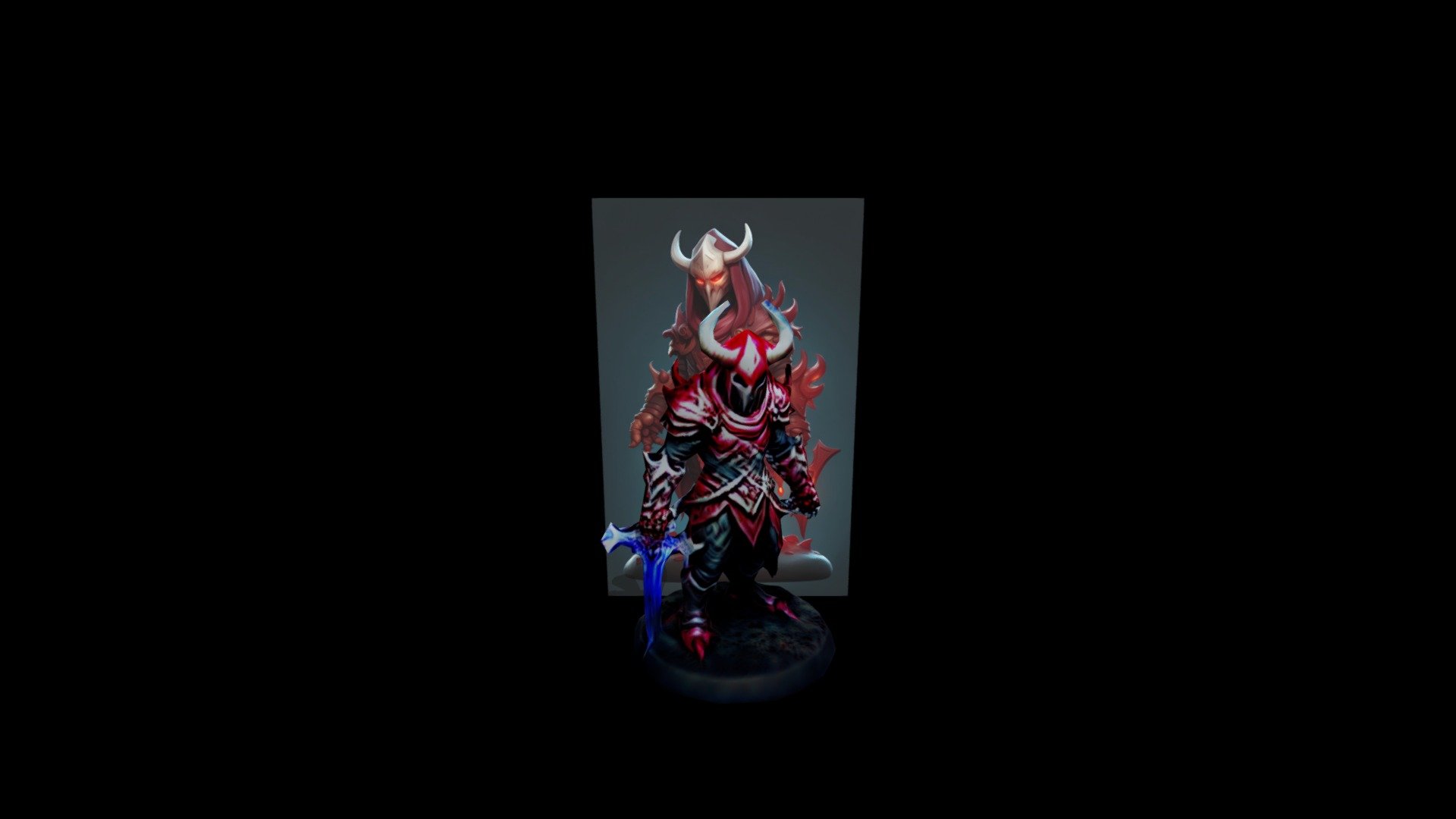 red and white statue of a fictional character, - Download Free 3D model ...