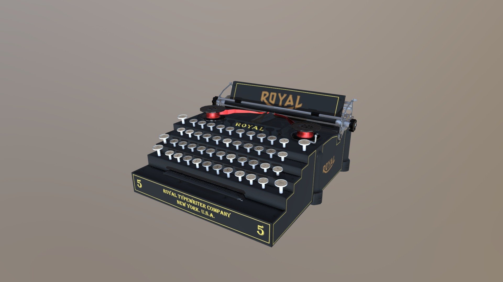 Typewriter - 3D model by Leonardo Mariscal (@CavariuX) [a2e98c1 ...