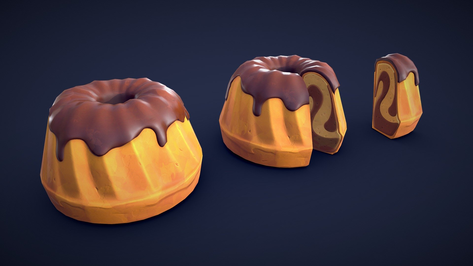 Stylized Bundt Cake - Low Poly - Buy Royalty Free 3D model by LarkArt ...